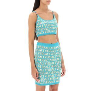 Versace | Sweaters | Versace Monogram Knit Crop Top | Poshmark
